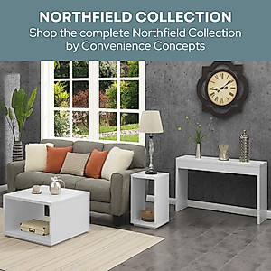 Convenience Concepts Northfield Console Table 48" - Modern Living Room Sofa Table, Contemporary Entryway Hall Table, Foyer Display Table, White