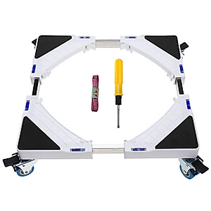 Potlimepan Adjustable Refrigerator Stand, Multi-Functional Furniture Dolly Roller Base for Washing Machine and Dryer