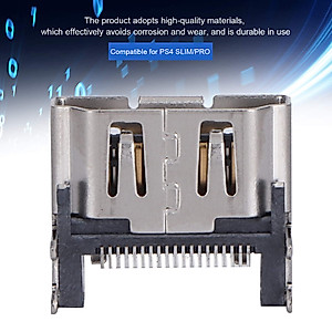 5Pcs Game Console Socket, HDMI Socket Port Interface Connector Replacement Parts for PS4 Slim/PRO, Accurate and Precise