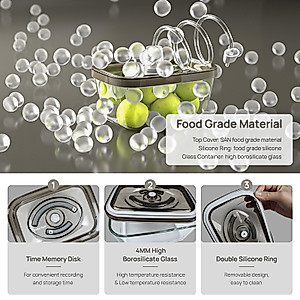 Vakumar 2PCS Vacuum Seal Food Storage Containers Vacuum Sealer containers Fresh Save & Keep the Flavor, Square, BPA-Free, Leak Proof, Lid with Lock - Dishwasher, Freezer & Microwave Safe