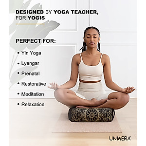 Yoga Bolster Pillow (2 Pack) Luxurious Eco Suede Yoga Bolster for Restorative Yoga, Meditation, Rectangular Yoga Pillow With Carry Handle, Washable Cover (Eco Suede-black)