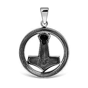 WithLoveSilver Sterling Silver Viking Amulet Norse Warrior Hammer of Thor Mjolnir Pendant