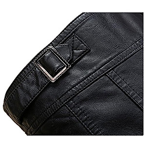 LJYH Boys Girls Fashion Collar PU Leather Jackets Kids Black Outdoor Zipper Coats 7/8yrs