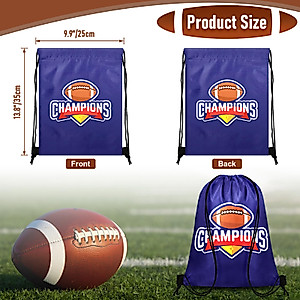 Grneric 18 Pcs Small Basketball Football Baseball Drawstring Bags Bulk Candy Bags Party Goodie Favor Drawstring Gift Bags for Sports Teams (Football)