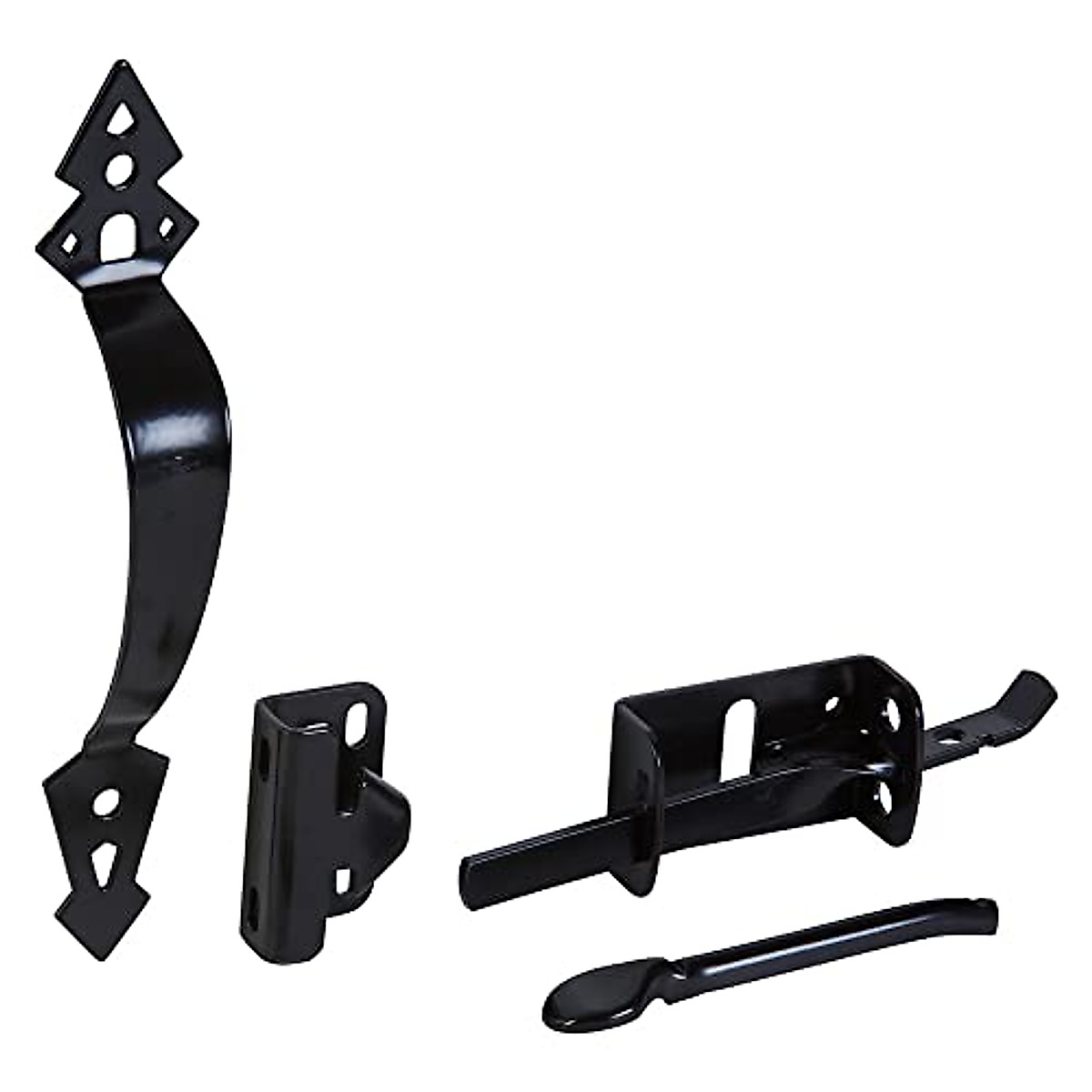 National Hardware N109-040 Swinging Gate & Door Thumb Latch, Heavy Duty, Coated with WeatherGuard Protection, Black