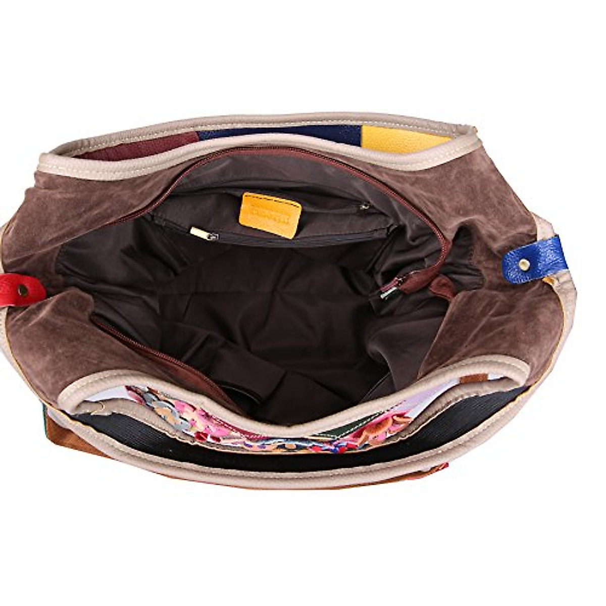 HESHE Women's Leather Shoulder Bags Cross Body Tote Handbags Purses with Flower Summer Style (Colorful-2B4021)