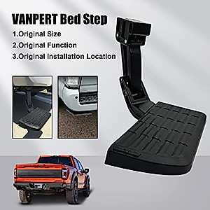 75312-01A  7531201A Truck Bed Side Step Retractable Bumper Step for F150 Pick up Truck 2015-2020 Bumper Step Tailgate Step Truck Bed Step,Black