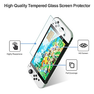 ProCase 3 Pack Screen Protector Compatible with Nintendo Switch OLED, Tempered Glass Screen Film Guard Rounded Edge Real Glass Screen Protector for Nintendo Switch Oled 2021