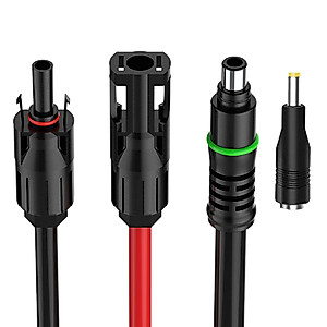 PolyEnergy Solar Connector to 8mmDC Power Plug with DC 5.5x2.1mm Converter Cable 100W 200W Solar Panel Portable Solar Panel for Solar Generator Portable Power Station 12AWG Flexible and Heavy Gauge