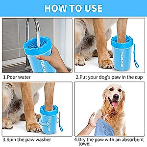 Dog Paw Cleaner, Washer, Buddy Muddy Pet Foot Cleaner for Small Medium Large Breed Dogs/Cats (with 3 absorbent towel)
