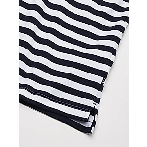 Nautica Men's Classic Fit 100% Cotton Soft Short Sleeve Stripe Polo Shirt, Bright White, X-Large