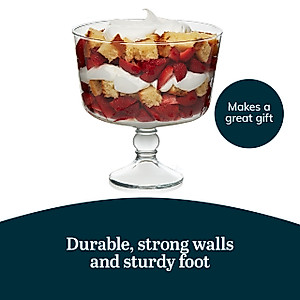 Libbey Selene Footed Glass Trifle Bowl, 9-inch