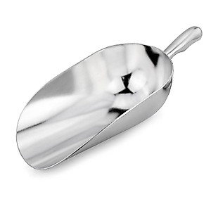 New Star Foodservice 538161 One-Piece Cast Aluminum Round Bottom Bar Ice Flour Utility Scoop, 38-Ounce, Silver (Hand Wash Only)