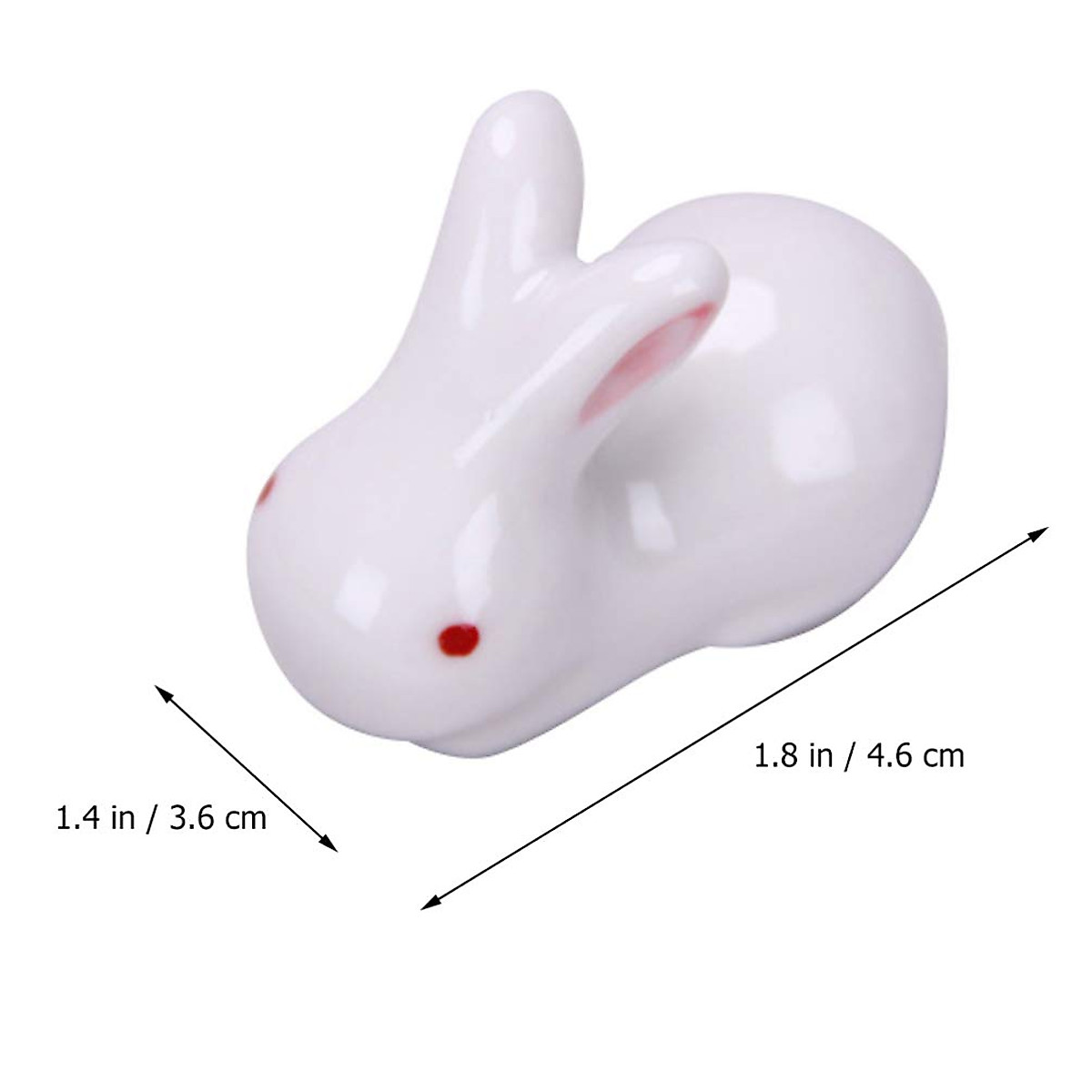 BESTOYARD 6 Pcs Mini Cute Rabbit 2 Inch Ceramic Chopsticks Stand Rest Bunny Shape Chopsticks Rack Stand Spoon Fork Holder Easter Party Dinning Table Decoration