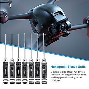 RC Hex Driver Set - 7pcs Hex Allen Screwdriver Kit 0.9mm/1.27mm/1.3mm/1.5mm/2.0mm/2.5mm/3.0mm Allen Wrench Set Key Driver Repair Tools for Traxxas RC Car Drone Multi-Axis Helicopter RC Models