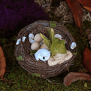 Top Collection 4202 Sleeping Fairy Baby with Owl in Nest Figurines