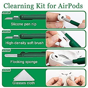 walrfid Laptop Phone Screen Cleaner Spray Computer Keyboard Earbud Cleaning Kit for Mac MacBook iPhone iPad iWatch iPod AirPods Earbuds Pro, Cleaners Pen with 5ml Touchscreen Cleaners Mist - Green