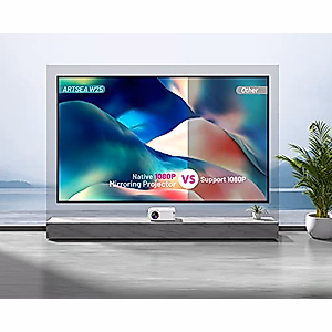 Projector for iPhone, ARTSEA 15000L 4K HD Projector Native 1080P 5G WiFi 2023 Upgrade Indoor Outdoor Video Projector with 100Inch Projection Screen, Movie Home Projector for TV Stick/PS4/Android/iOS