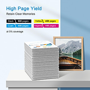 212XL Ink Remanufactured Ink Cartridges Replacement for Epson 212XL T212XL 212 XL T212 for XP-4100 XP-4105 WF-2830 WF-2850 Printer (1 Black, 1 Cyan, 1 Magenta, 1 Yellow, 4 Pack)