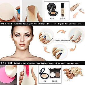 myonly 3pc big Round Makeup Sponges is suitable for eye foundation, blush application, forehead and cheeks, large area of makeup, soft and thick, fast makeup, dry and wet, no scumming (pick of two)
