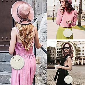 UBORSE Round Pearls Clutch Evening Bags for Women Formal Rhinestones Bridal Wedding Clutch Purse Prom Cocktail Party Handbags (One Size, Pearl White)