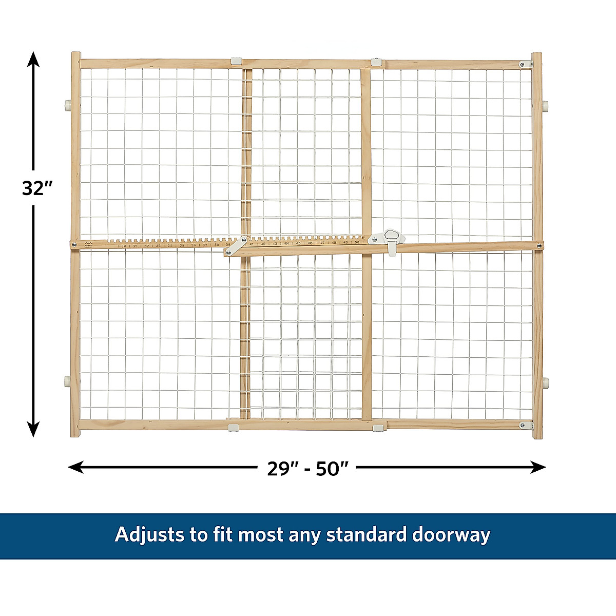 MidWest Homes for Pets Wire Mesh Pet Safety Gate, 32 Inches Tall & Expands 29-50 Inches Wide