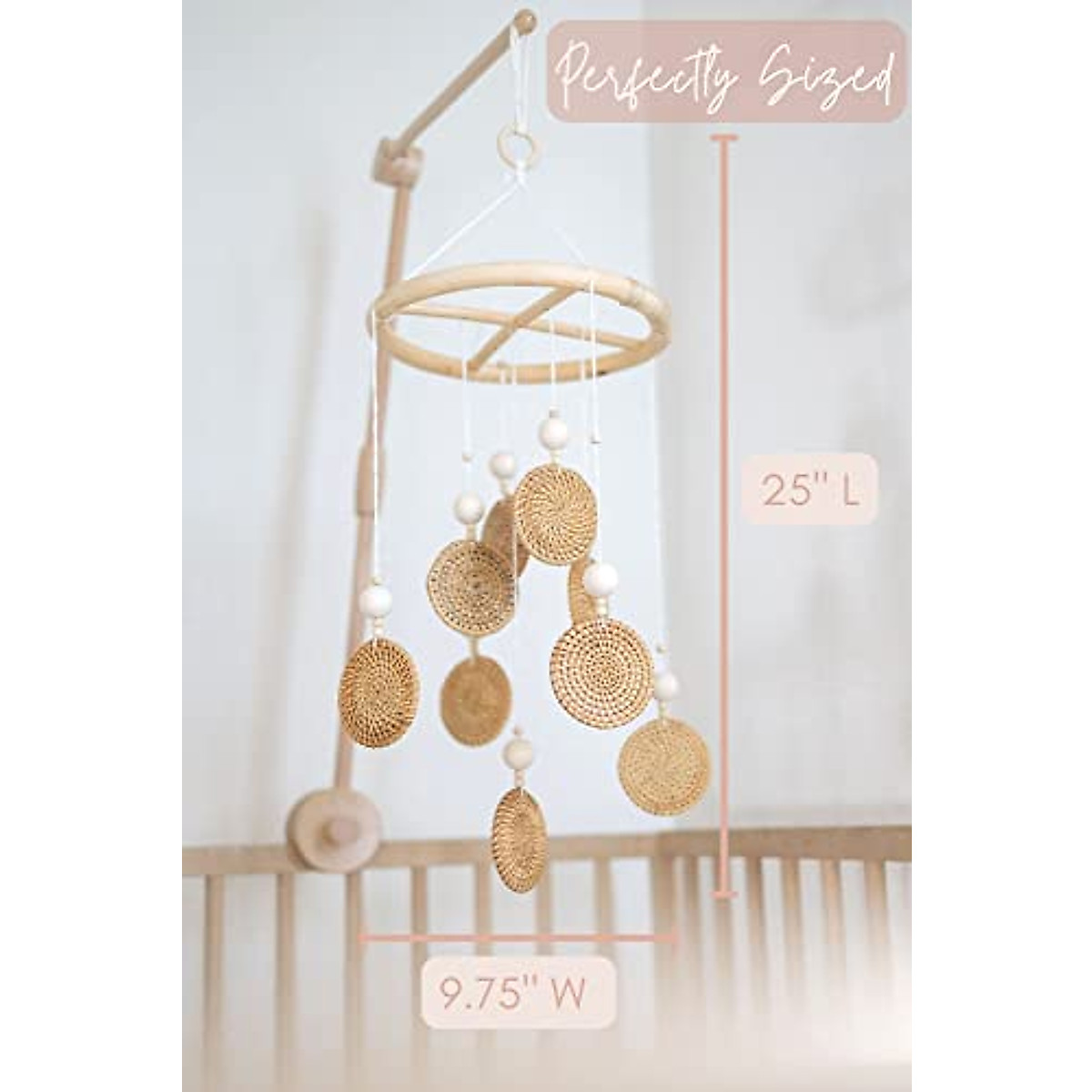 Lucky Love Boho Baby Mobile & Boho Baby Decor for Boy & Girl Nursery - Hang Mobile for Crib or Ceiling