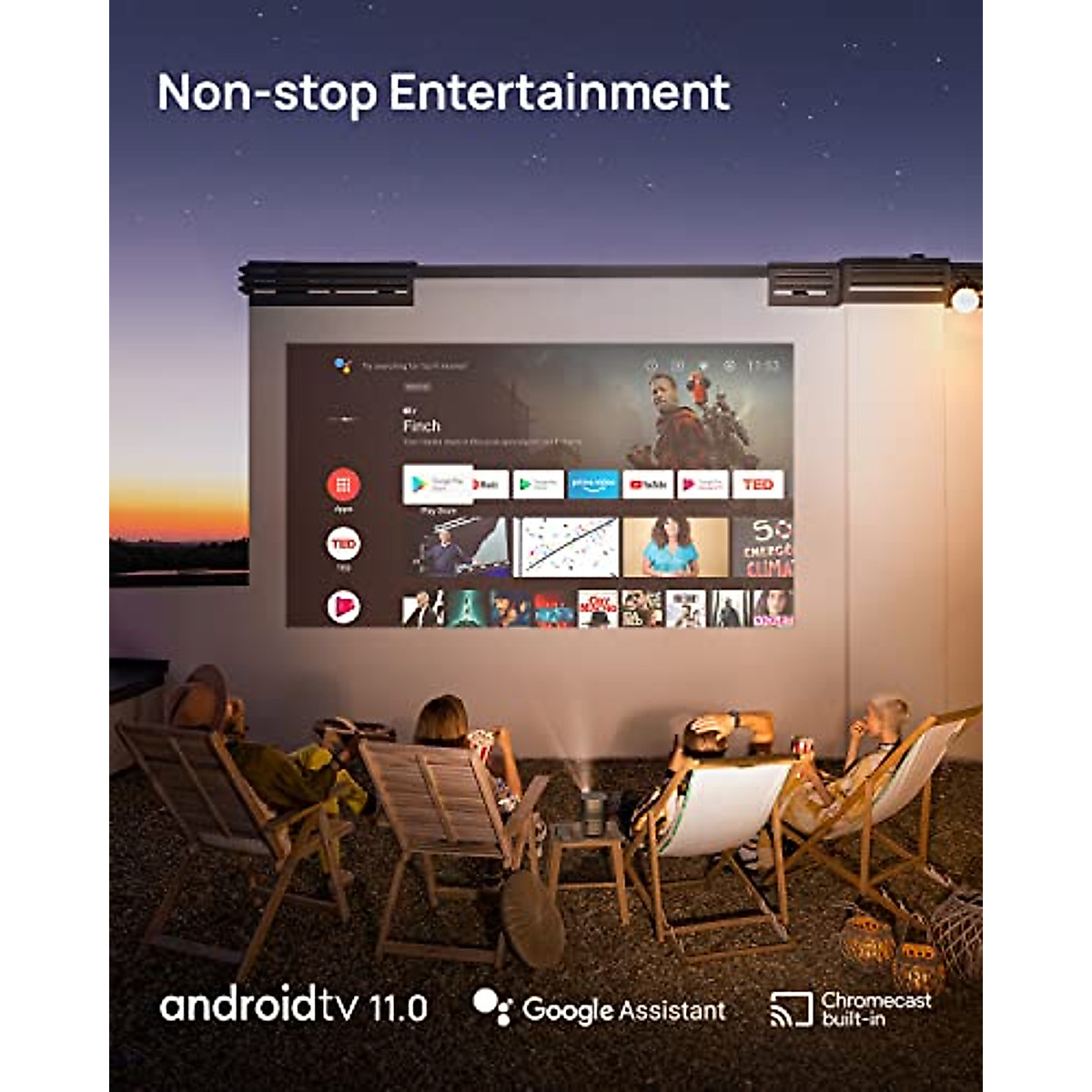 XGIMI MoGo 2 Pro 1080P Portable Projector, Mini Projector with WiFi and Bluetooth, Android TV 11.0, 400 ISO Lumens, 2X8W Speakers, Supports 4K, Auto Focus, Object Avoidance, and Screen Adaption