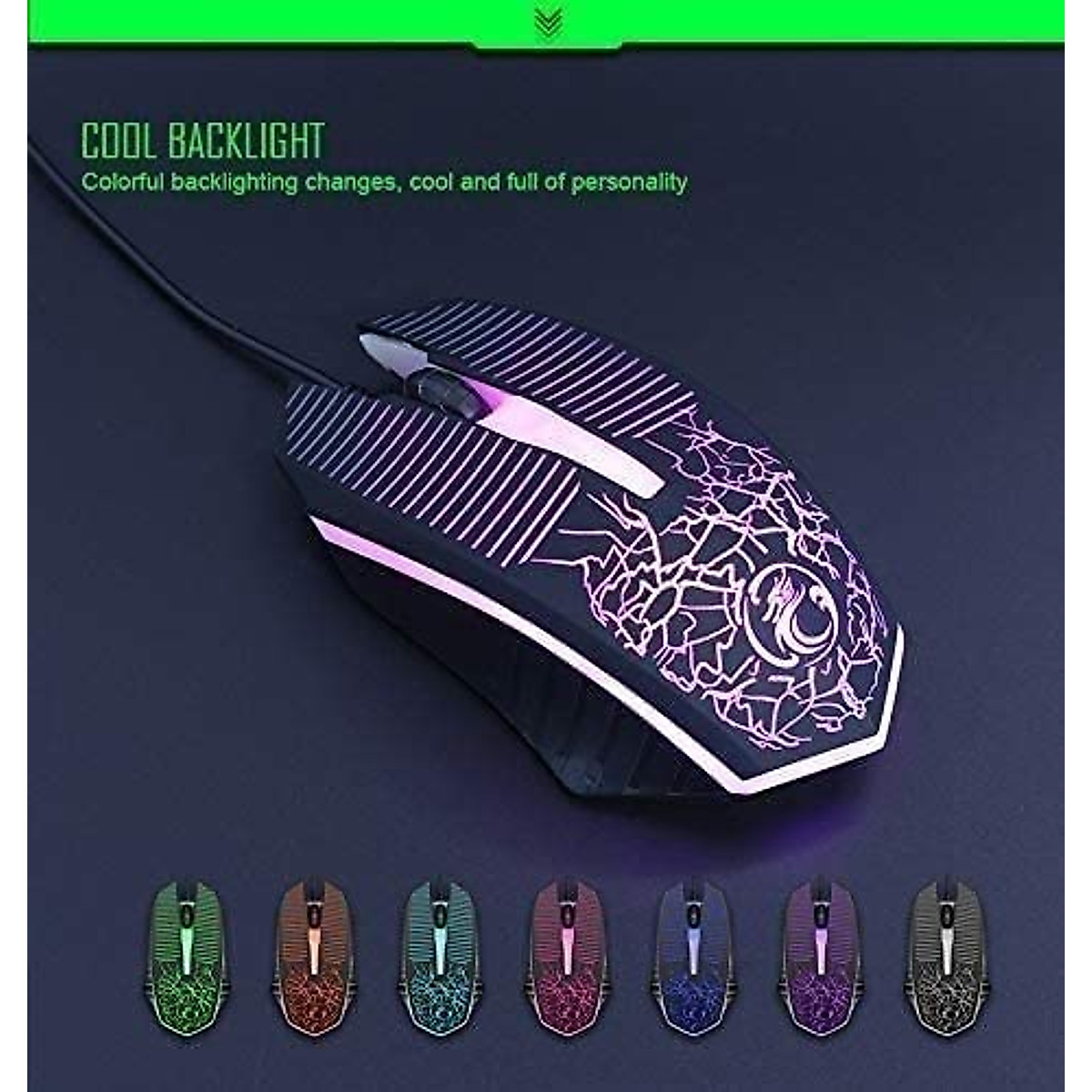 LLEURE Gaming Keyboard Rainbow Keyboard + Mouse,Desktop Notebook Floating Keycap Backlit Gaming Mouse and Keyboard,104 Key USB Wired Keyboard,Illuminated Keypad