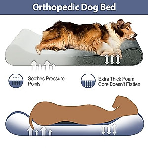 Casa Paw XL Orthopedic Dog Bed - Extra Large, Washable, Memory Foam with Comfy Pillow, Waterproof Lining & Non-Skid Bottom