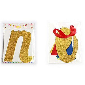 Gold Pink / Silver Blue / Gold Rainbow Burlap 1st First Birthday One Banner, For Baby Shower, Birthday Decoration, Wall Decor (Rainbow Gold)