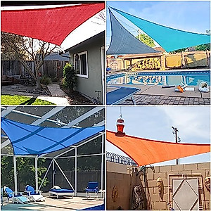 E&K Sunrise 10' x 10' x 10' Sun Shade Sail Triangle Canopy Shade Cover UV Block for Pergola Patio Backyard Garden Outdoor (Light Gray)
