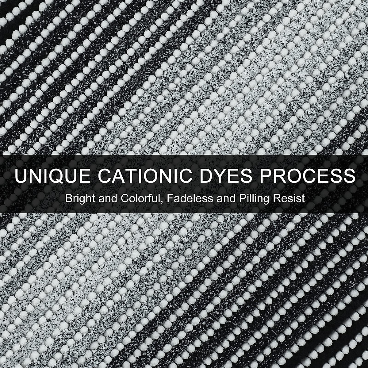 BSICPRO Bathroom Rugs and Mats Sets, 2 Piece Thick Absorbent Chenille Bath Mat Rug Set Non Slip, Soft Shaggy Bath Room Floor Mats for Bathroom, Machine Washable (20" x 47" Plus 16" x 24", Black)