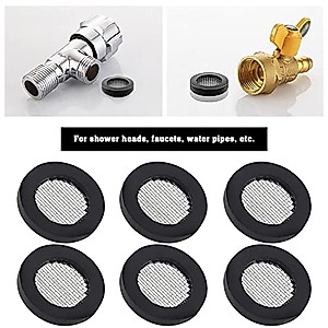 50PCS Stainless Steel Filter Garden Hose Washer Seal O Ring Gasket Water Faucet Rubber Washer with 40 Mesh for 1/2 Inch Garden Hose Water Faucet Shower Head