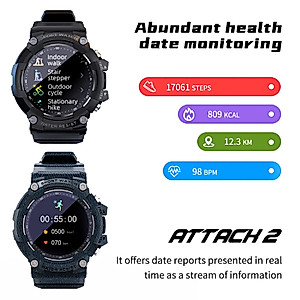 Oxsioeih Military Tactical Smart Watches for Men 1.28" 5ATM Waterproof Fitness Tracker SmartWatch for Android & iPhones with Heart Rate Blood Pressure Monitor Adults Sports Bluetooth Watch