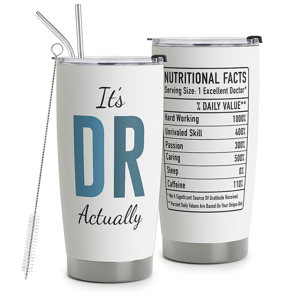 HOMISBES Doctor Nutrition Facts Phd Graduation Gifts - Dr Gifts For Women, New Doctor Gifts - Doctor Travel Tumbler 20 Oz