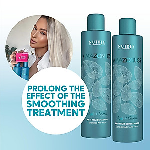 Amazonliss Anti-Frizz Keratin Treatment Set - For Smooth, Soft and Shiny Hair - Prolonged Effect Shampoo and Conditioner 8.45 fl.oz