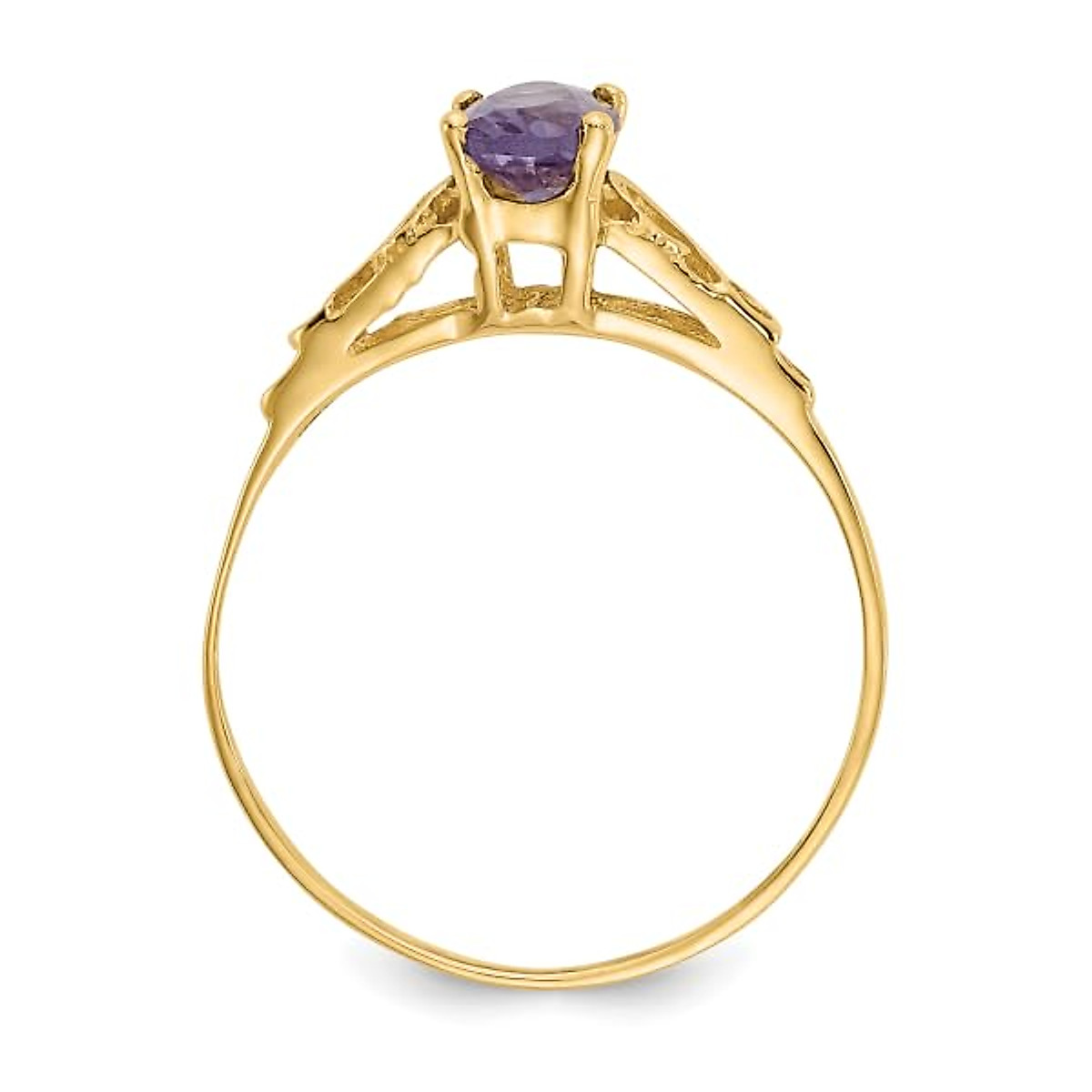 IceCarats 14K Yellow Gold Synthetic Alexandrite Ring size 5