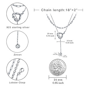 Nurse Stethoscope Necklace for Women 925 Sterling Silver Choker Necklaces Double Layered Doctor Stethoscope Pendant Doctor Nurse Medical Student Graduation Jewelry Gift