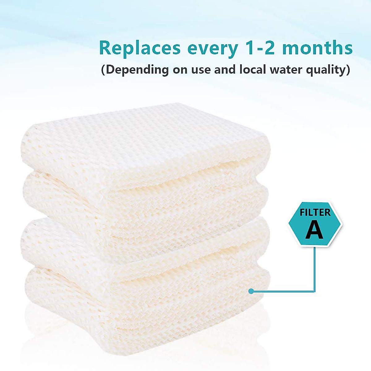 Horyliin 4 Pack Humidifier Wicking Filters Replacement Compatible for Honeywell HAC-504 and HAC-504AW,HCM-350,HCM-300T, HCM-600, HCM-710, HCM-315T
