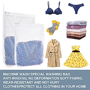 3 pcs Durable Honeycomb Mesh Laundry Bags for Delicates 12" x 15" (3 Medium)