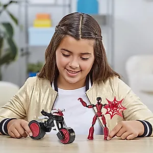 Spider-Man Marvel Bend and Flex, Flex Rider Action Figure Toy, 6-inch Flexible Figure and 2-in-1 Motorcycle for Kids Ages 4 and Up