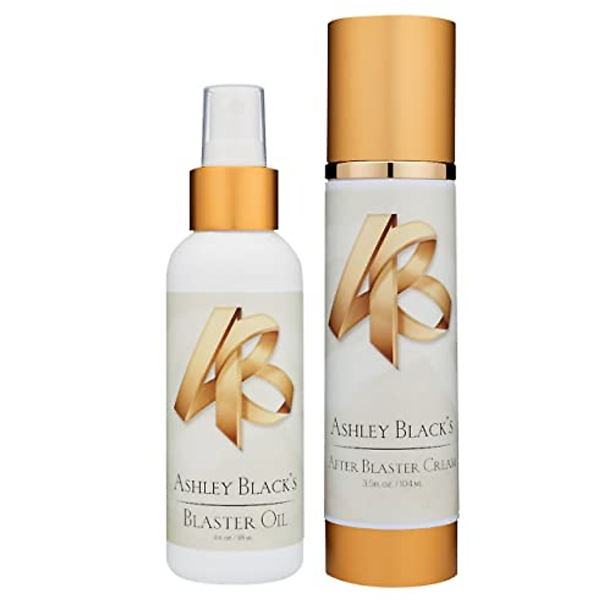 The Blaster Oil and After Blaster Cream by Ashley Black. Use with FasciaBlasting for Maximum Results. Blaster Fat Burning Oil and Soothing Arnica and Skin Tighteners for Post FasciaBlast