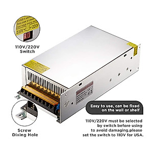 48V 16.67A 800W LED Switch Power Supply Driver AC 115-230V to DC 48V Transformer for LED Strip CCTV Security System,Camera,3D Printer,Computer Project,Motor