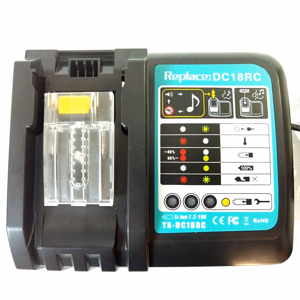 LALAFO Upgraded Replacement for Makita DC18RC 14.4V 18V LXT Lithium-ion Battery Charger, Compatible with BL1820 BL1830 BL1840 1850B BL1860, etc