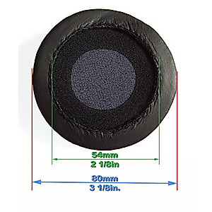 80mm Size Circular Leatherette Headset Earcushions - Bag of 2