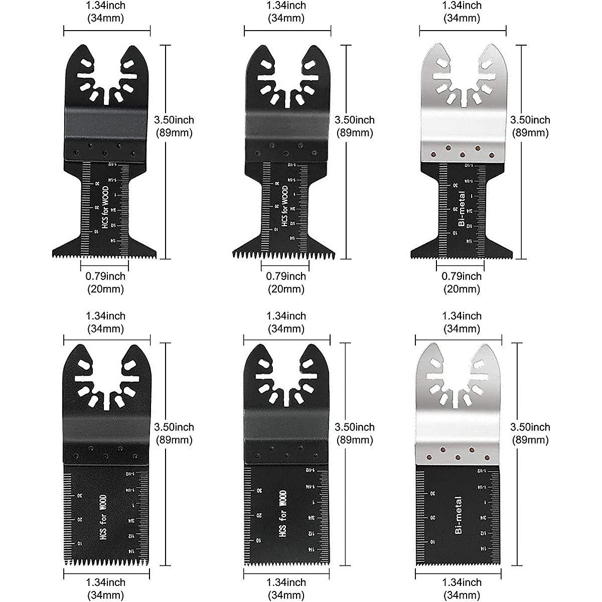 20 PCS Oscillating Saw Blades,Metal Wood Oscillating Multitool Quick Release Saw Blades Compatible with Dewalt Porter Cable Black & Decker Bosch Craftsman Ridgid Ryobi Makita Milwaukee Rockwell