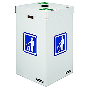 Bankers Box 10 Pack 42 Gallon Corrugated Cardboard Trash and Recycling Containers