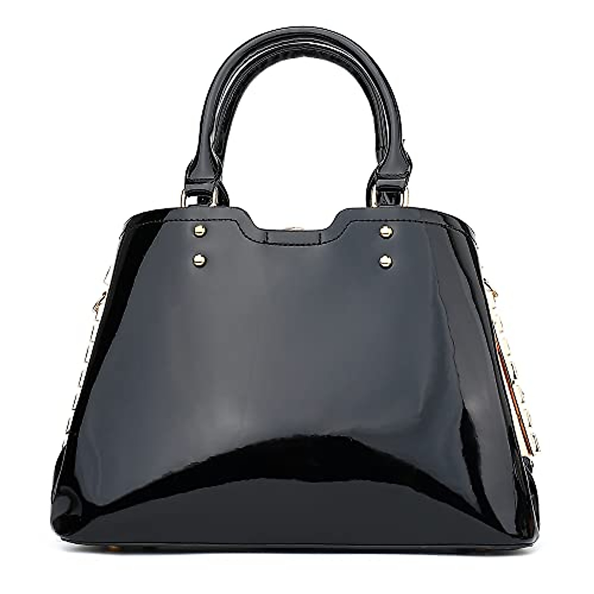 Style Strategy black purses patent leather Satchel handbags for women Top Handle with kiss lock Shoulder bags crossbody for women