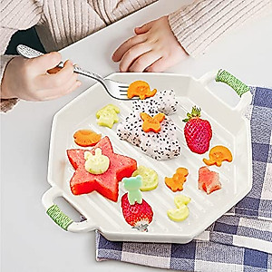 LIANYU 9 Pieces Children Stainless Steel Fork, Cute Kids Toddler Forks, Children Silverware Flatware Set, Kids Children Cutlery Set, Small Kid Utensil for Self Feeding, Mini Salad Fork